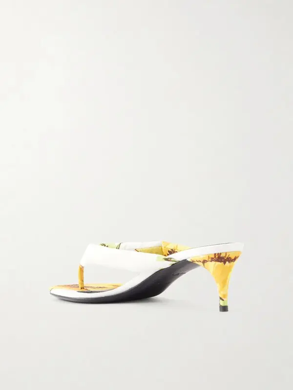Alaïa Tong 55 Patent Leather-trimmed Sandals - Yellow