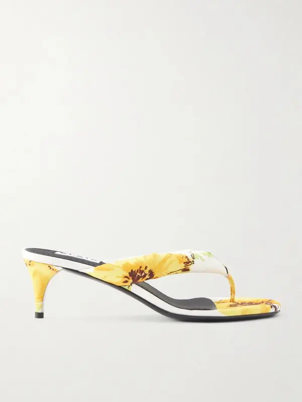 Alaïa Tong 55 Patent Leather-trimmed Sandals - Yellow