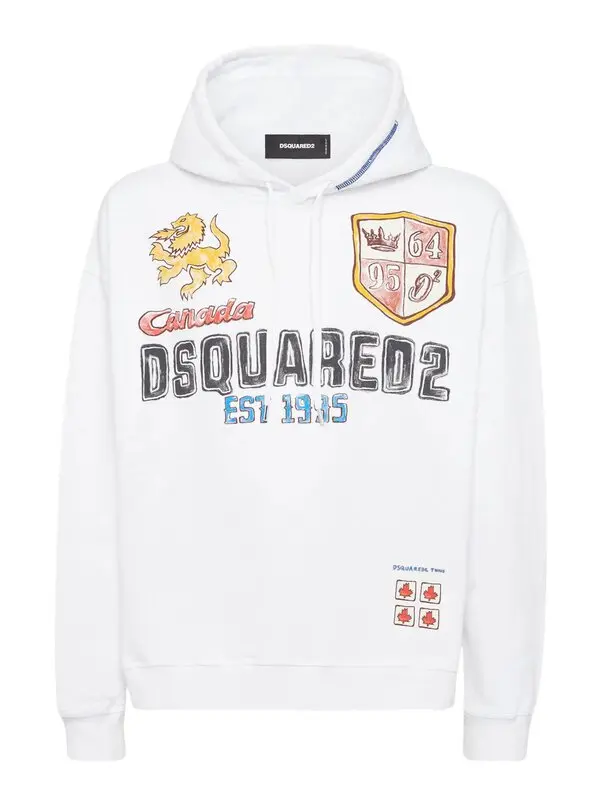 Dsquared2 Graphic Print Drawstring Hoodie