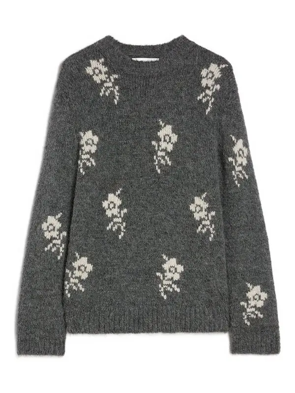 JIL SANDER Floral Intarsia Crew Neck Jumper