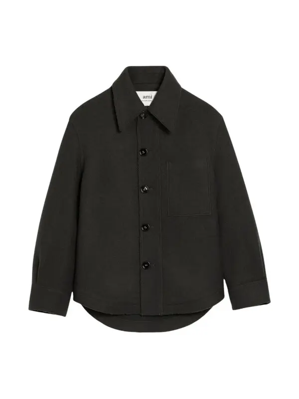 AMI Paris Wool Jacket With Logo Patch