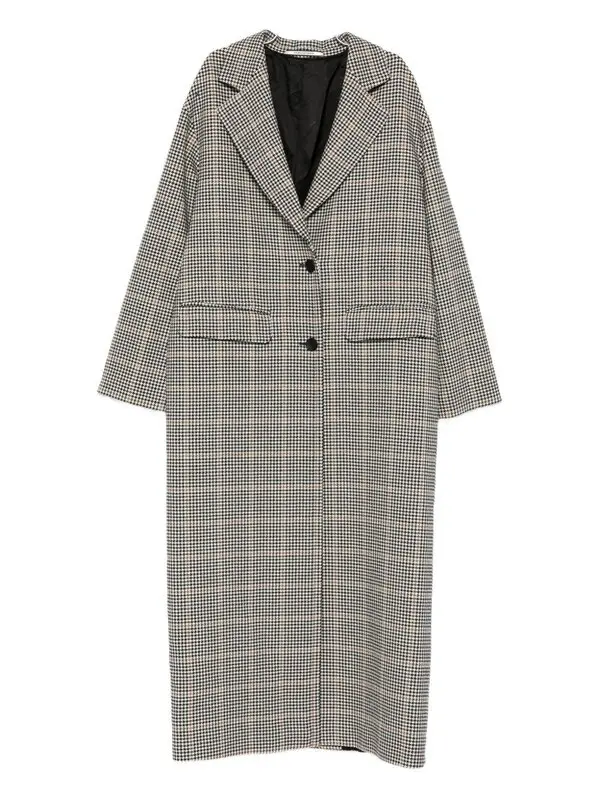 Tagliatore Wool Single-breasted Checked Overcoat - Black