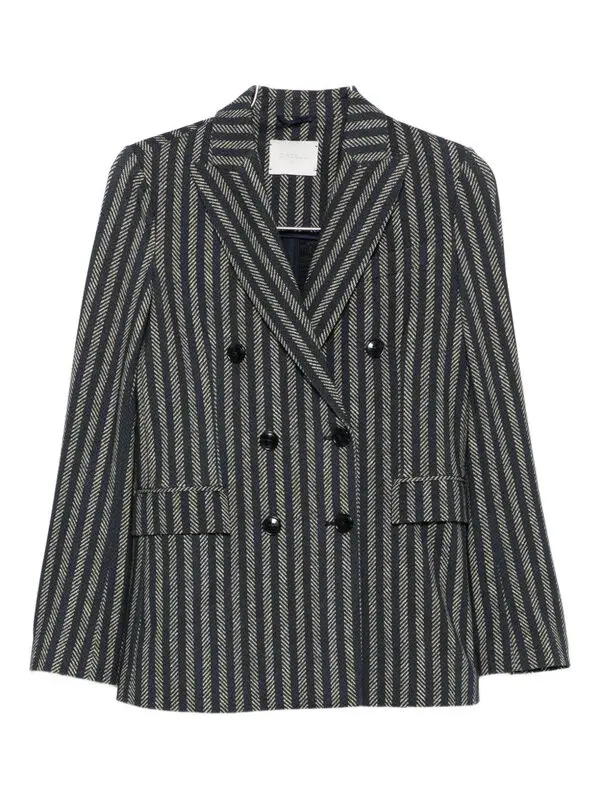 CIRCOLO 1901 Cotton Double-breasted Striped Jacket