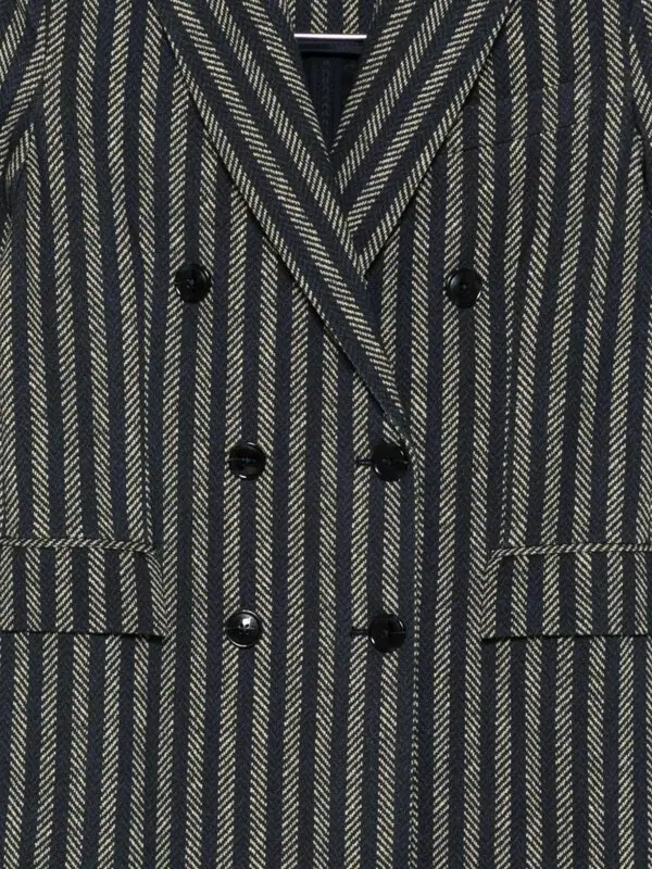CIRCOLO 1901 Cotton Double-breasted Striped Jacket