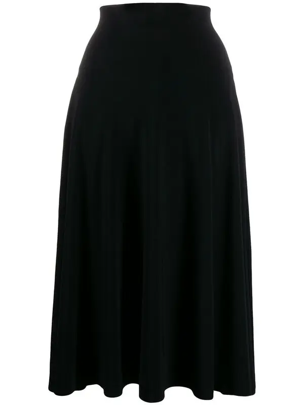 Norma Kamali Flared Jersey Midi Skirt