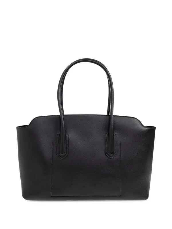 TOM FORD Large Leather Shopping Bag With Logo Plaque - Black