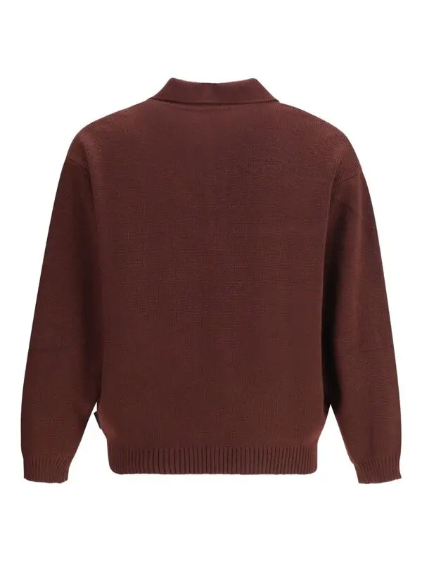GR10K Striped Logo Polo Sweater