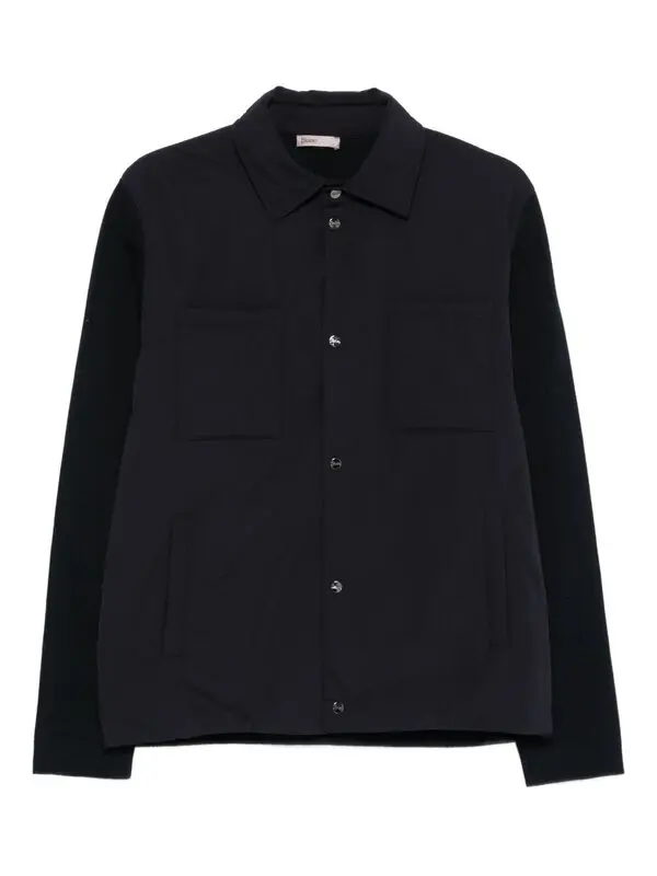 Herno Cotton Jacket With Knitted Sleeves