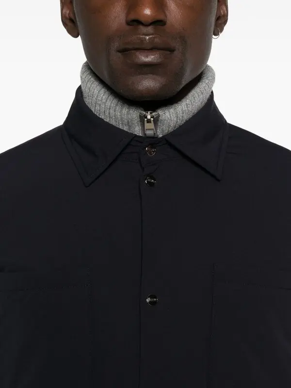 Herno Cotton Jacket With Knitted Sleeves
