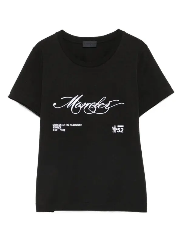 Moncler Logo Cotton T-shirt - Black