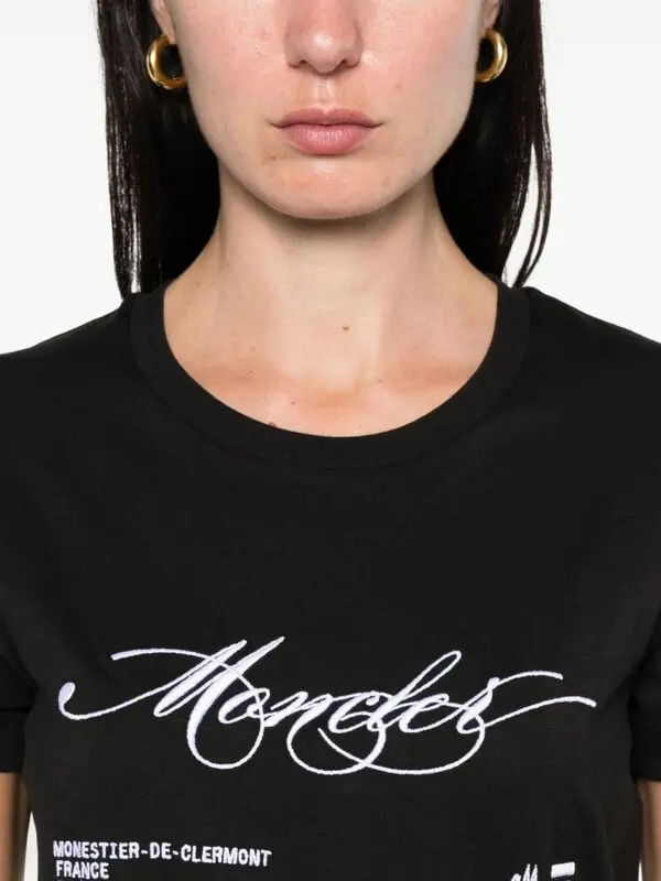 Moncler Logo Cotton T-shirt - Black
