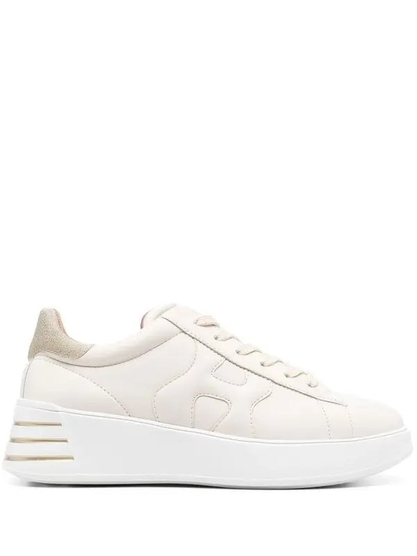 Hogan Rebel Leather Sneakers With Glitter Detailing