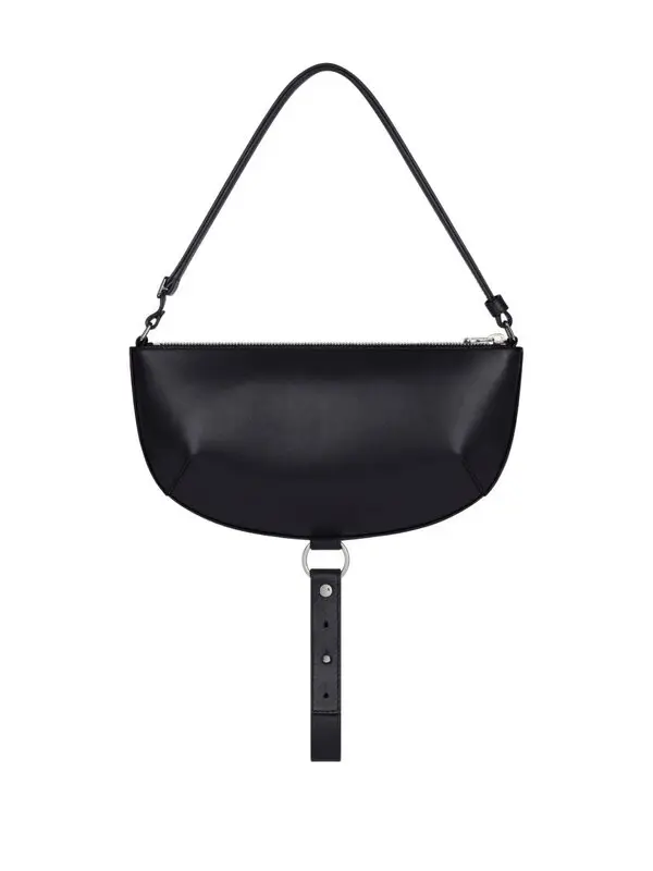 COURREGES Leather Half-moon Shoulder Bag - Black