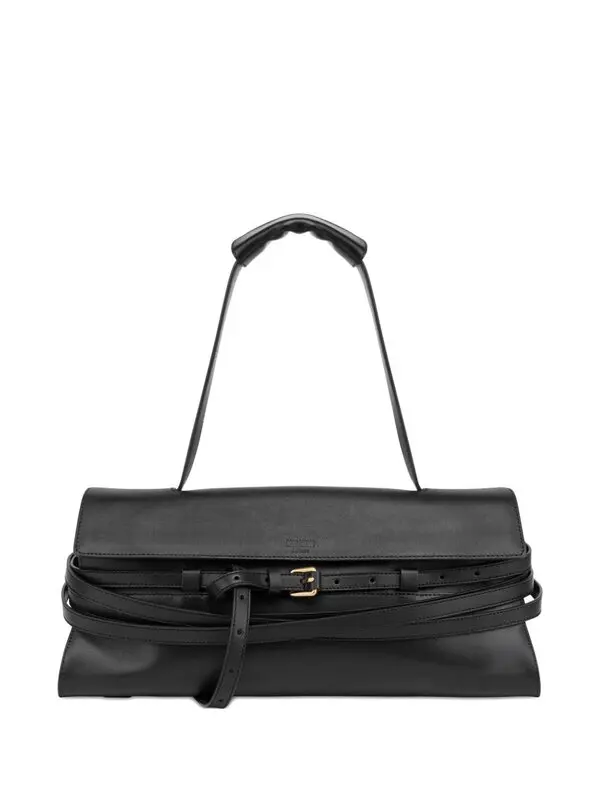Moschino Tie Me Leather Handbag - Black
