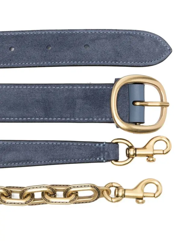 COACH Tabby Shoulder Bag In Suede Leather With Chain Detail - Blue