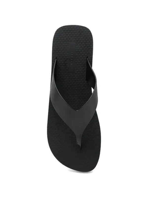 THE ROW Dune Leather Flip Flops - Black