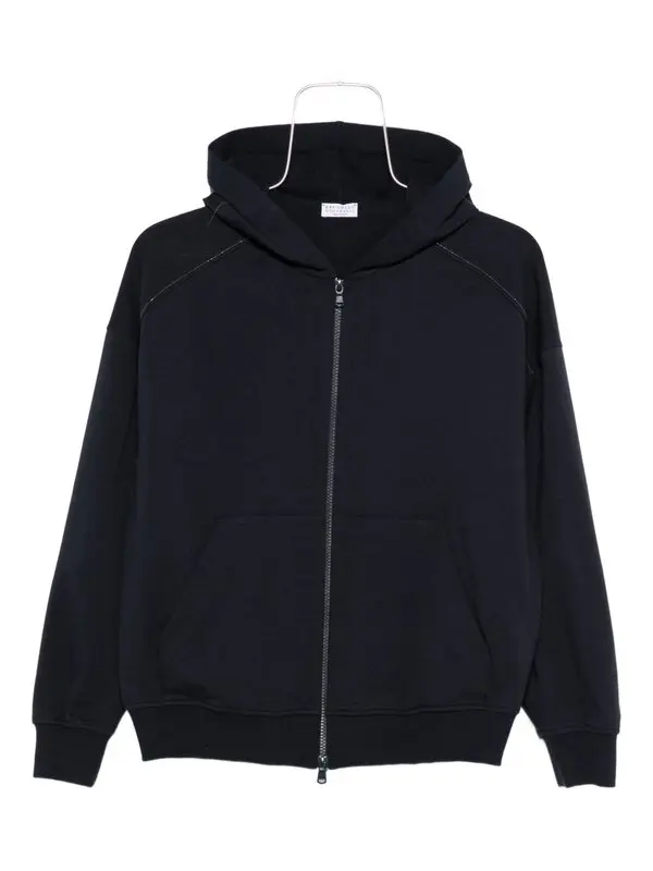 Brunello Cucinelli Cotton Zip-up Hoodie - Blue