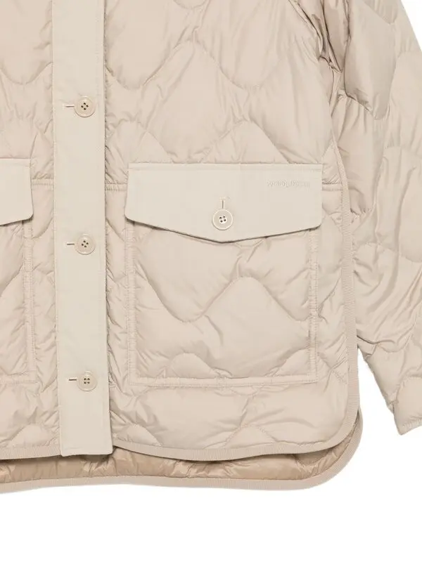 Woolrich Quilted Nylon Blouson Jacket With Pointed Collar And Flap Pockets