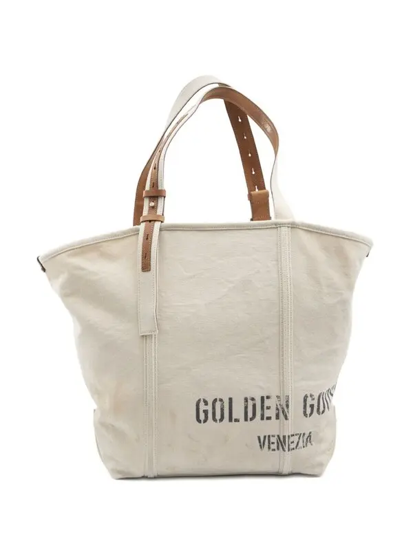 GOLDEN GOOSE 24.7 Canvas Tote Bag - Beige
