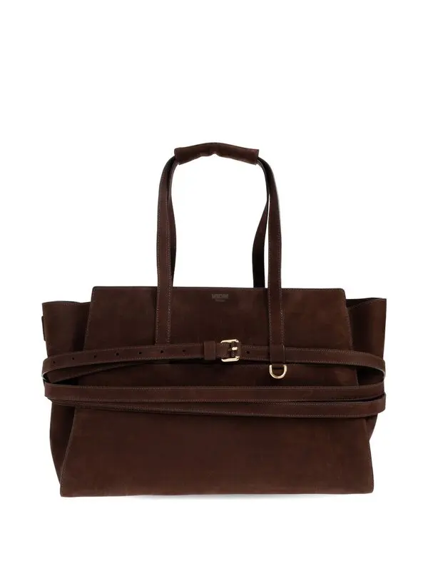Moschino Tie Me Leather Handbag - Brown