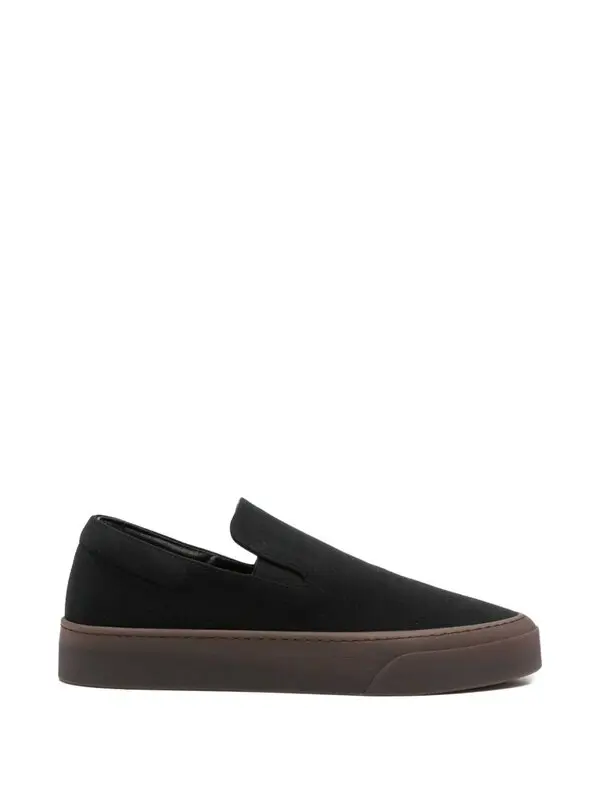 THE ROW Canvas Slip-on Sneakers - Black