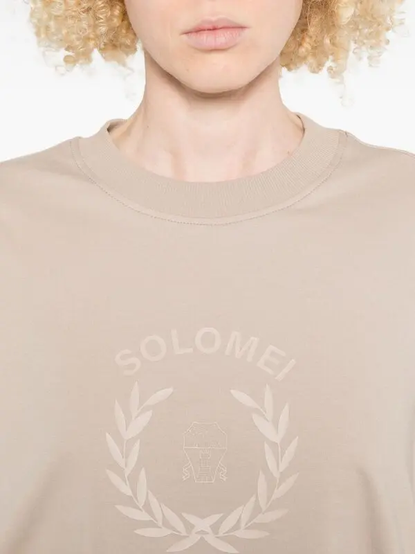 Brunello Cucinelli Cotton Crewneck Sweatshirt With Graphic Print - Brown