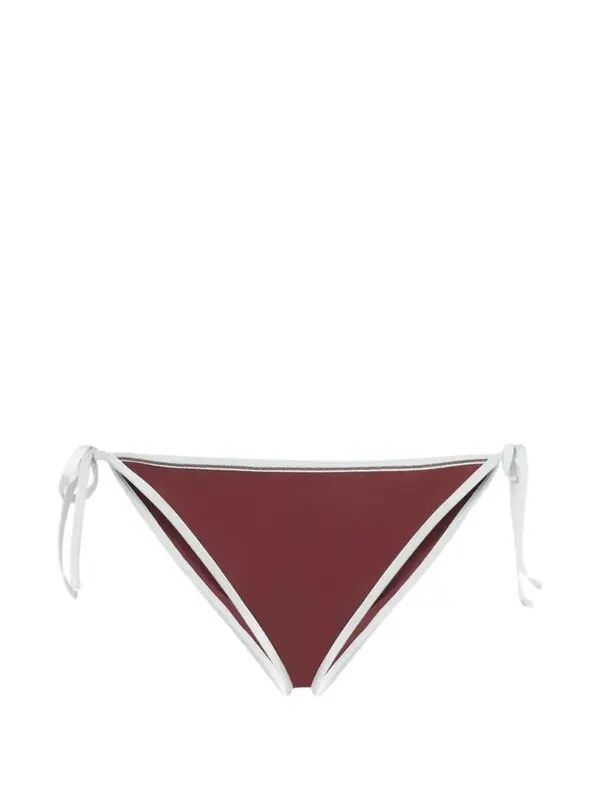 Brunello Cucinelli Bordeaux Embellished Bikini Bottom - Red