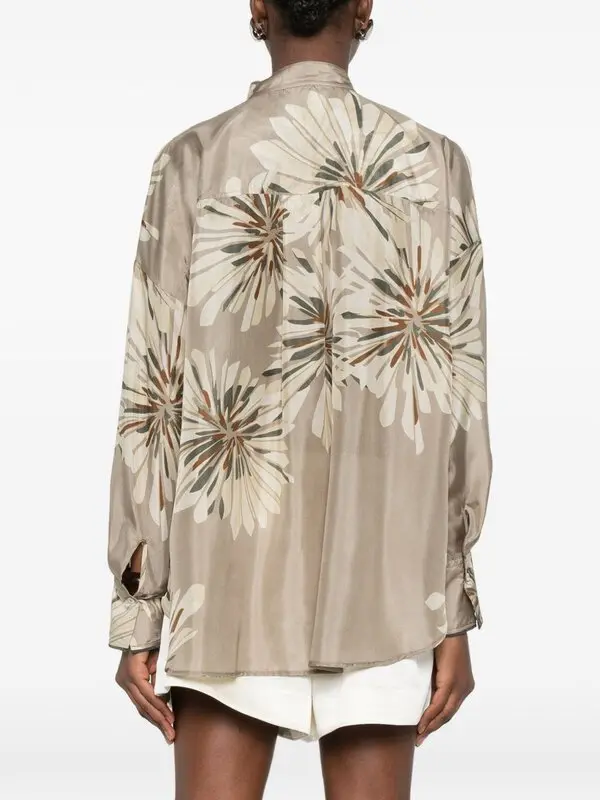 Brunello Cucinelli Printed Silk Shirt