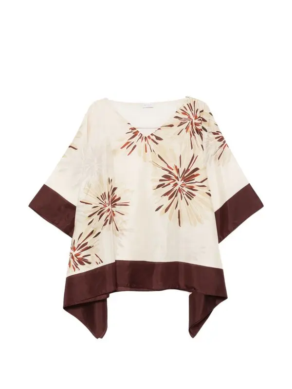 Brunello Cucinelli Printed Silk Blouse