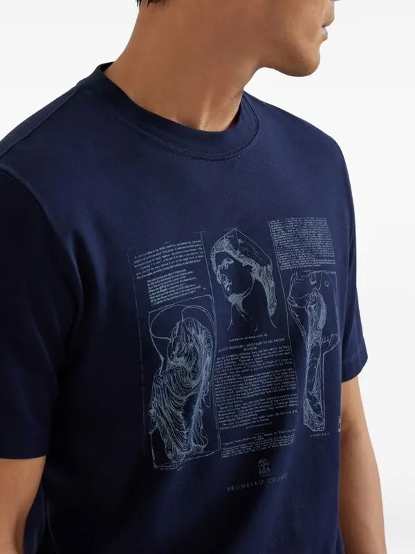 Brunello Cucinelli Printed Cotton T-shirt