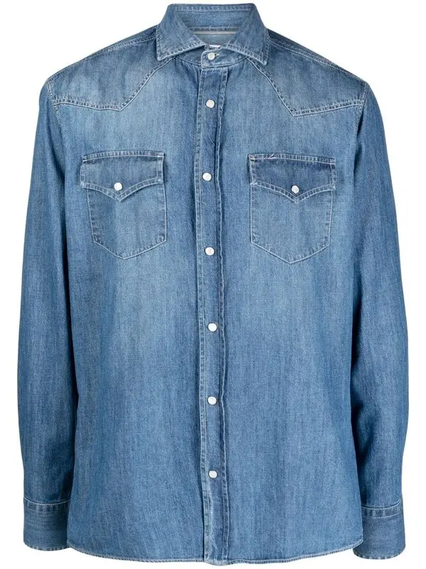 Brunello Cucinelli Denim Cotton Shirt - Blue