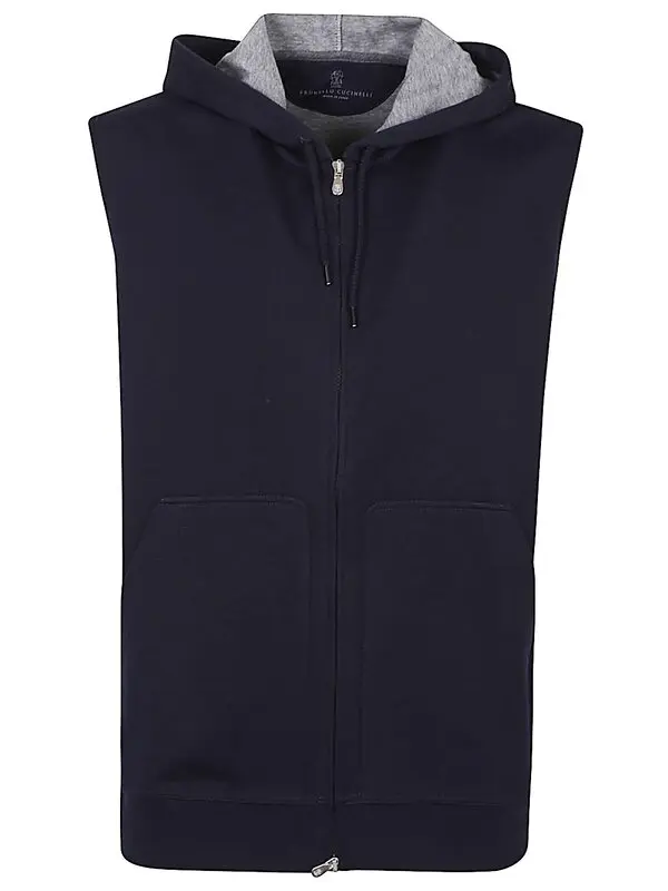 Brunello Cucinelli Sleeveless Zip-up Hoodie