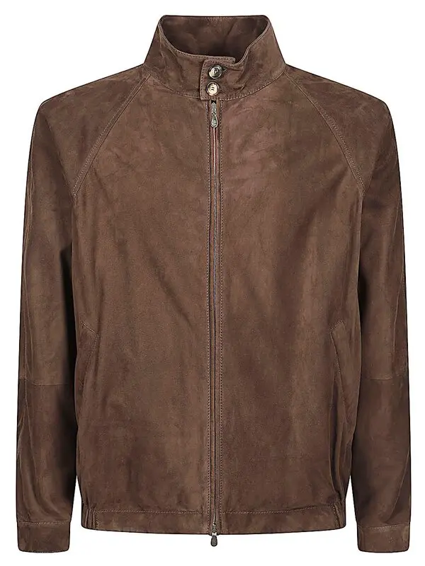 Brunello Cucinelli Suede Leather Jacket - Brown