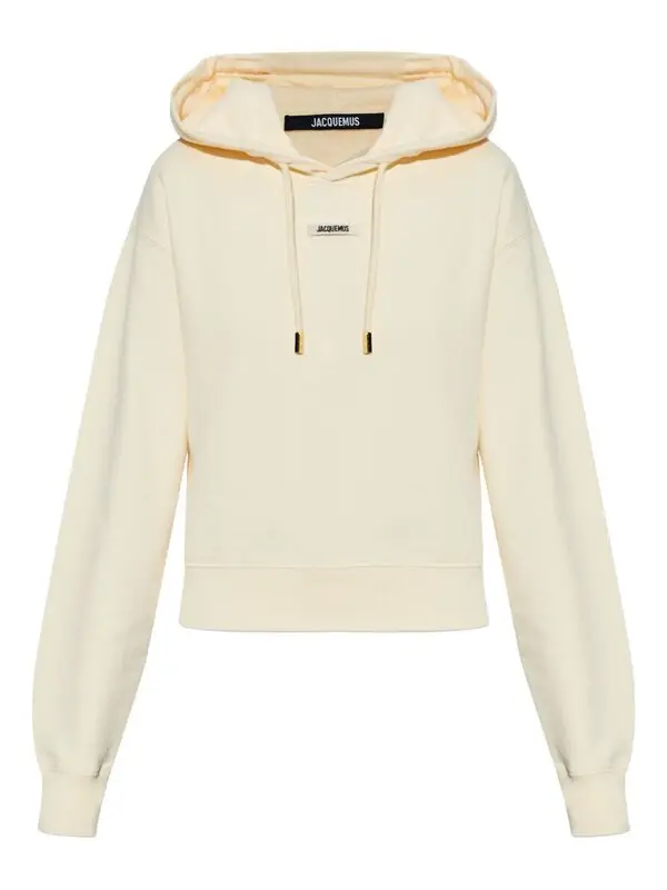 Jacquemus Le Hoodie Gros Grain Cropped Hoodie - Beige