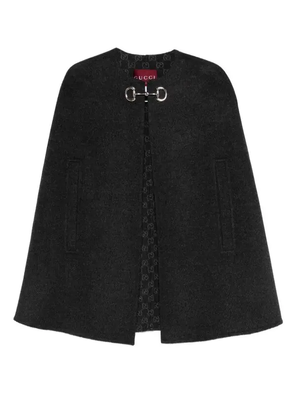 Gucci Wool And Silk Cape - Grey