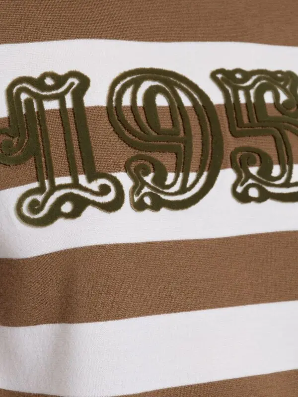 Max Mara Striped Wool Sweater With "1951" Applique - Brown