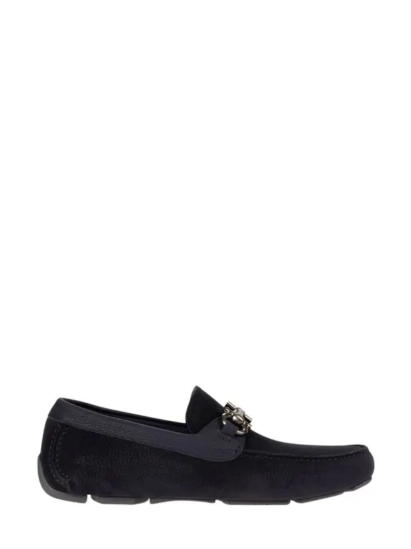 FERRAGAMO Gancini Embellished Leather Loafers