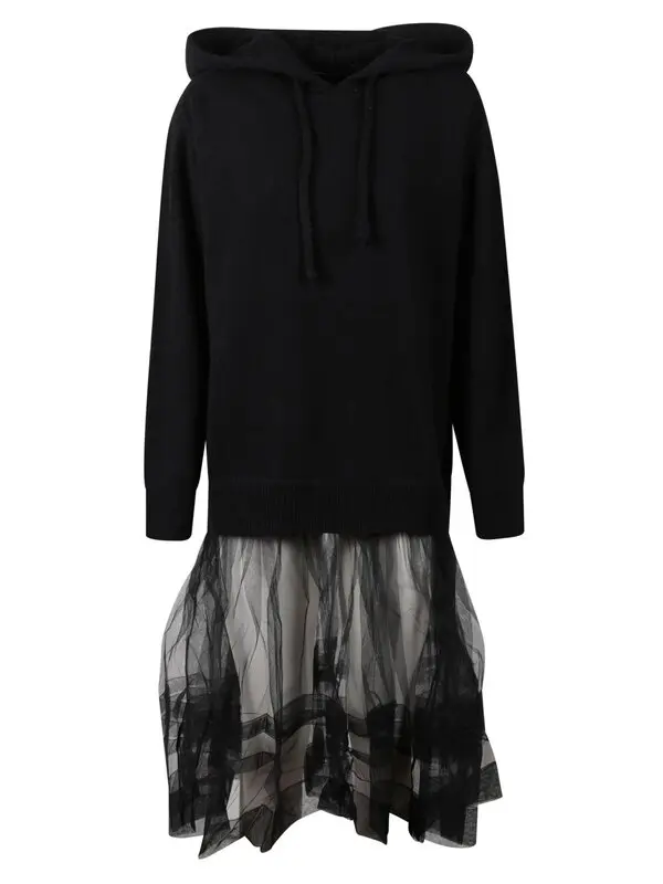 JUCCA Hooded Sweatshirt With Tulle Skirt Detail