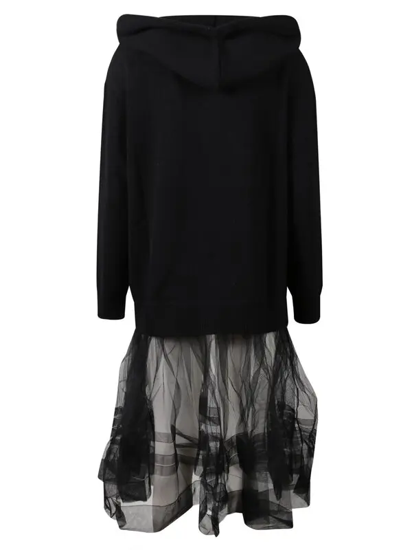 JUCCA Hooded Sweatshirt With Tulle Skirt Detail