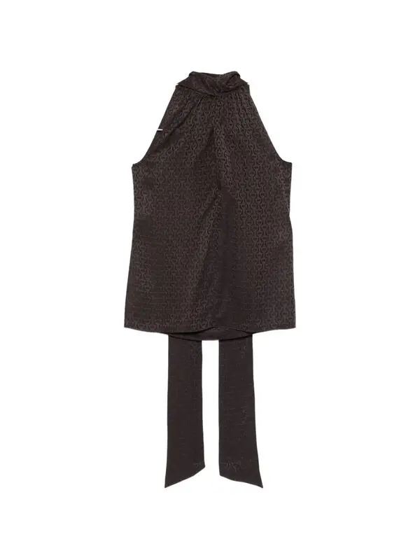 Gucci Silk Halterneck Top With Allover Pattern