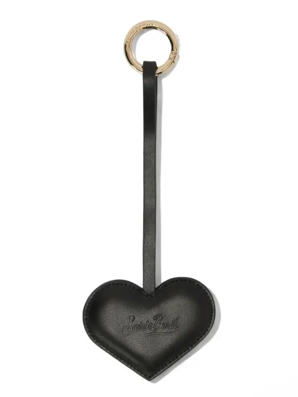 MC2 SAINT BARTH Heart Charm With Debossed Logo - Black