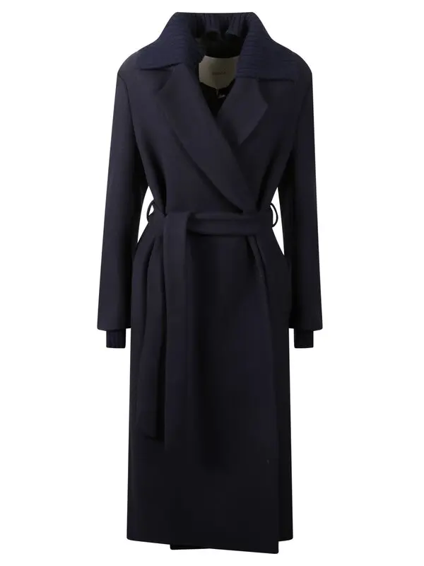 JUCCA Coat With Knitted Collar And Belt
