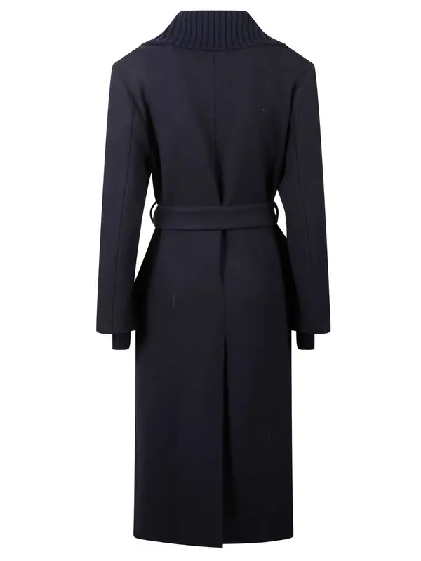 JUCCA Coat With Knitted Collar And Belt
