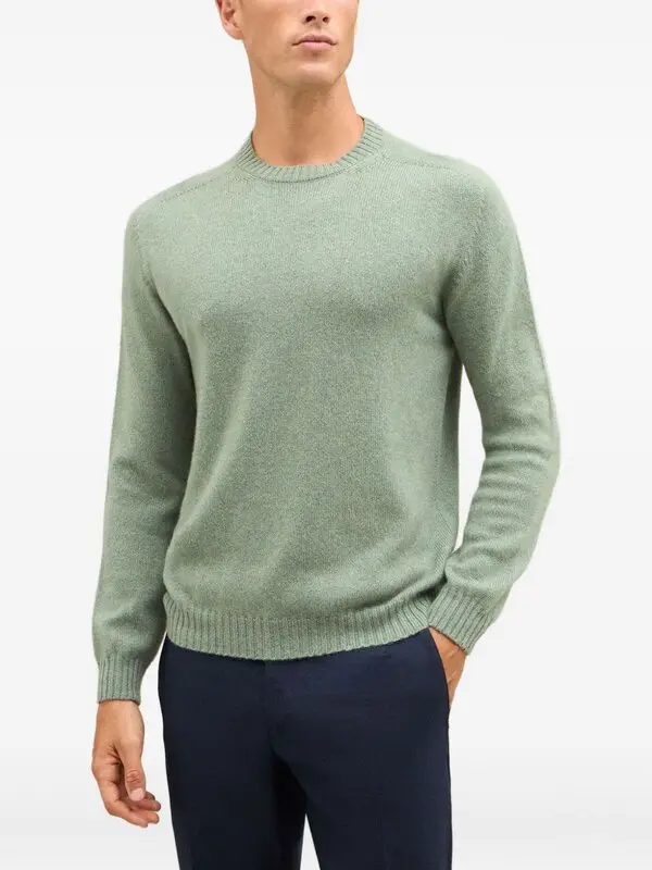 Boglioli Round Neck Wool Jumper - Blue