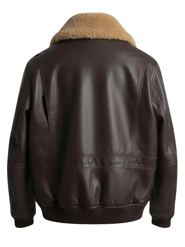 Peuterey Leather Jacket With Shearling Collar