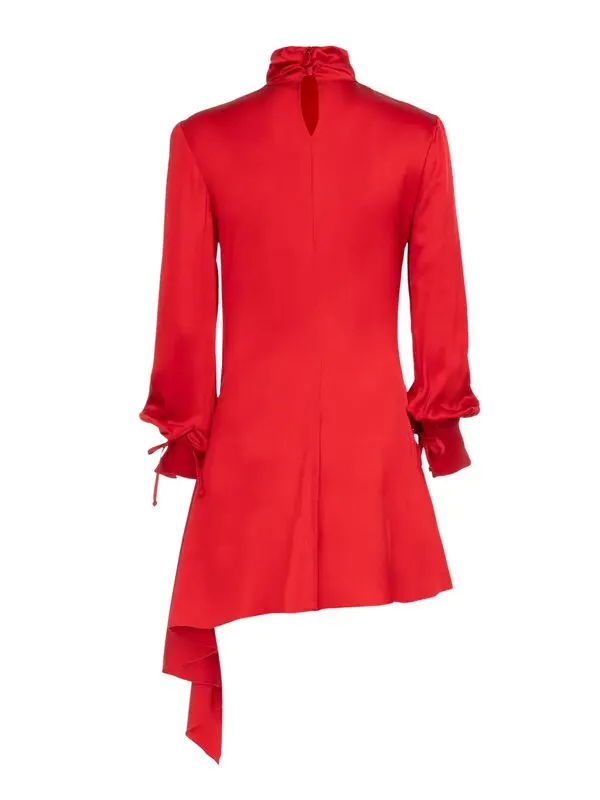 LES FILLES D'EVA High Neck Ruched Mini Dress