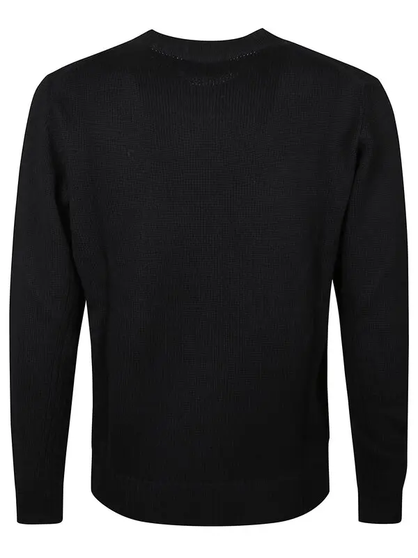 KANGRA Fine Wool Round Neck Sweater - Black