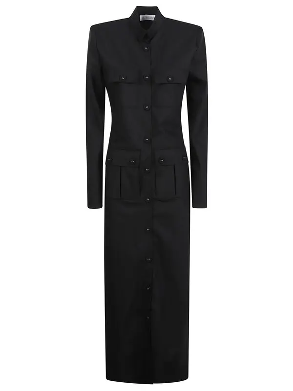 LES FILLES D'EVA Wool Pocket Dress - Black