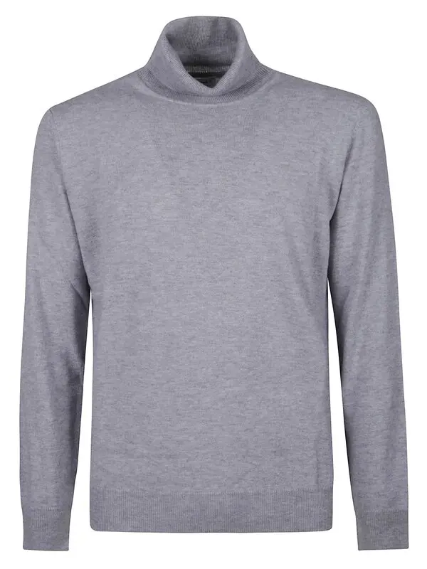 KANGRA Ribbed Turtleneck Sweater - Grey