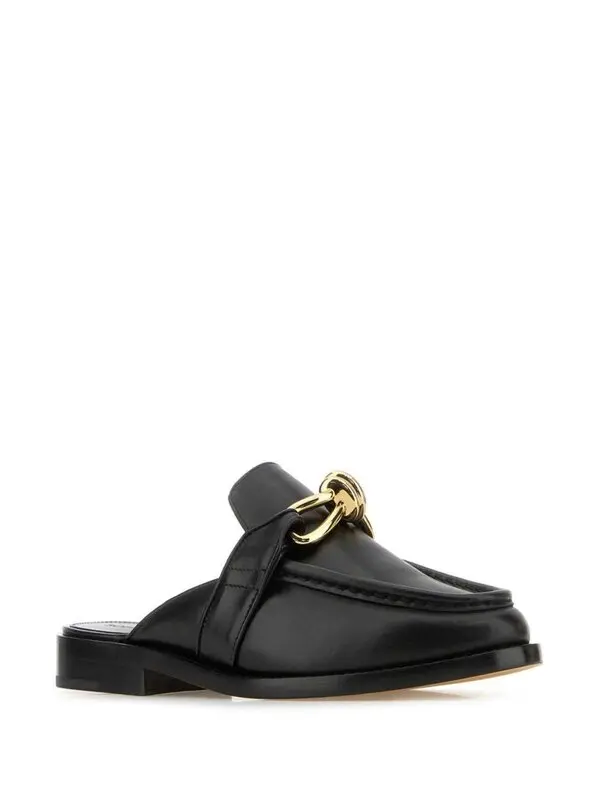 Bottega Veneta Astaire Leather Loafers With Gold Buckle